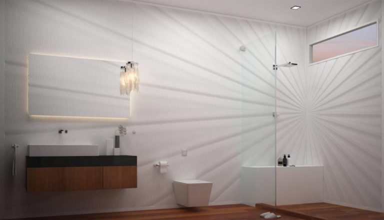 3D Carved Corian Wall Panels - Kitchen Studio of Naples